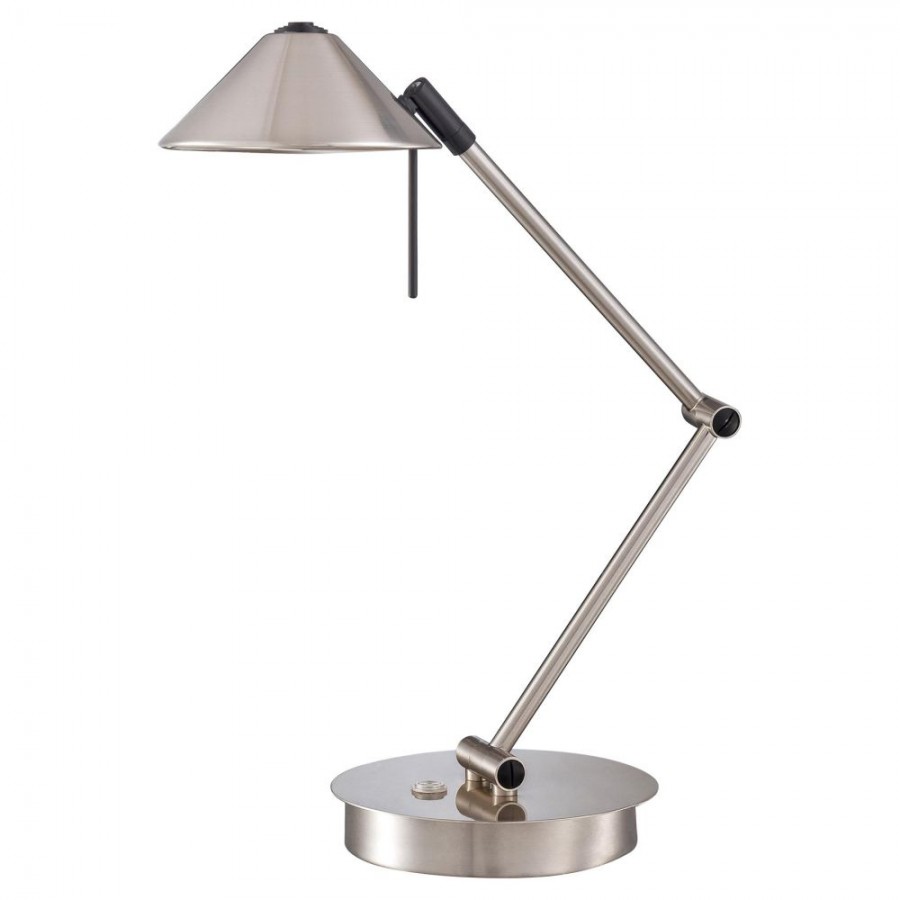 Task Portable Brushed Nickel Table Lamp w/ USB Plug - Westlake Village ...